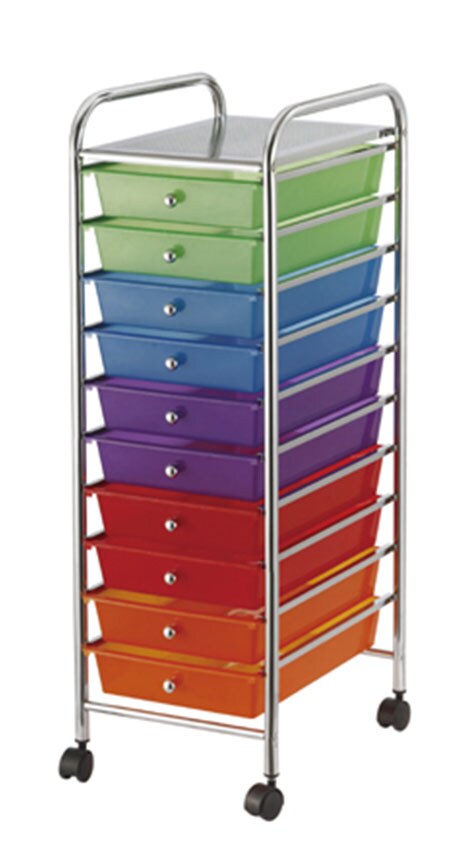 10 Drawer Organizer Cart, Translucent Multi-Color | Taiwantrade
