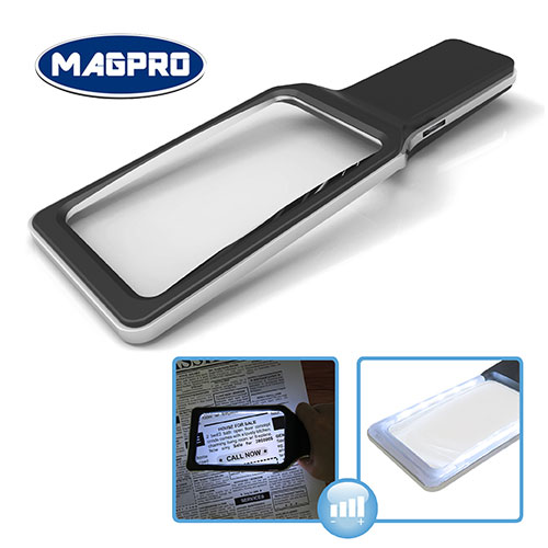 Handheld Magnifier 3x Rectangular Magnifying Glass with Dimmable SMD ...