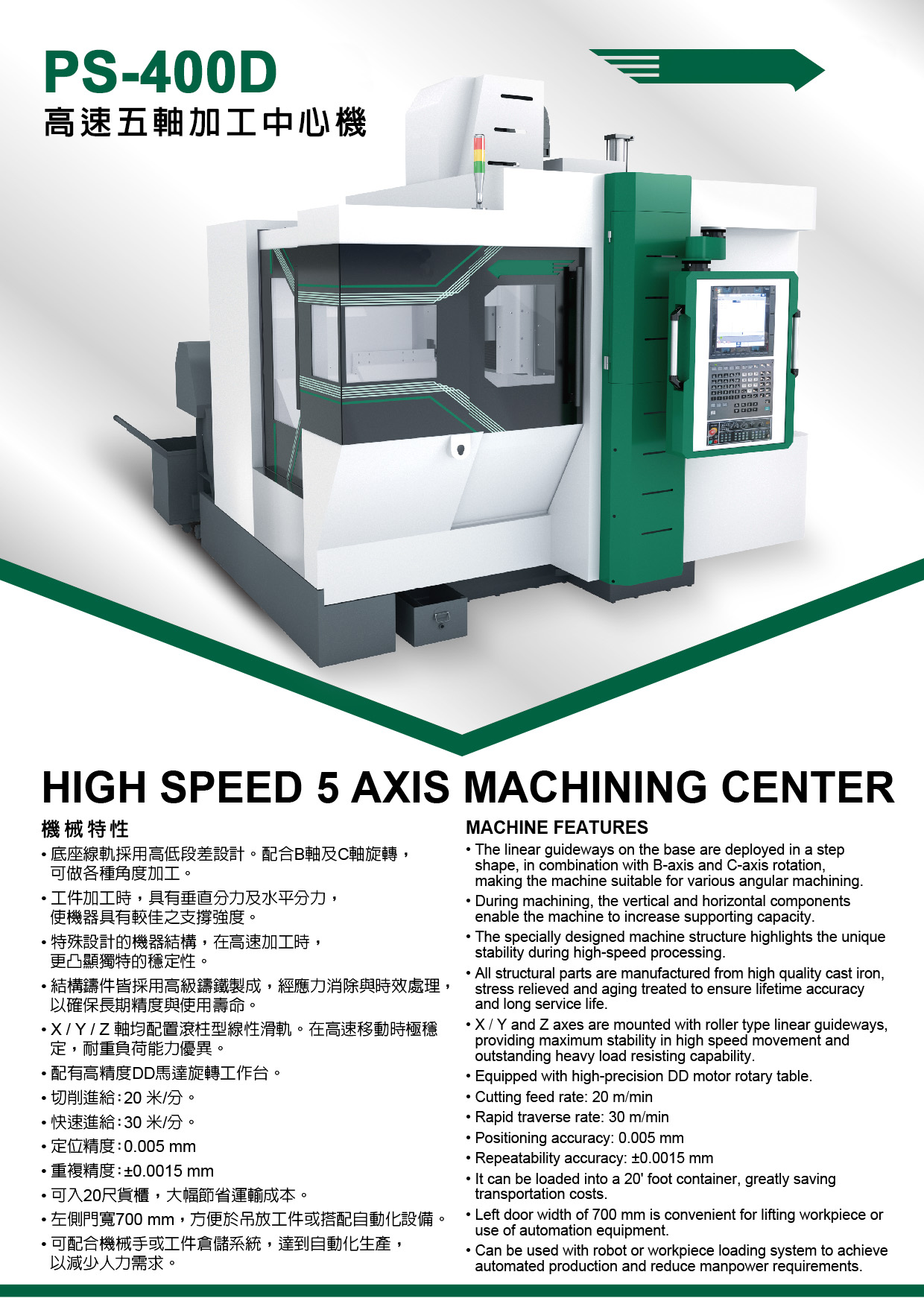 High Speed 5 AXIS Machining Center | Taiwantrade