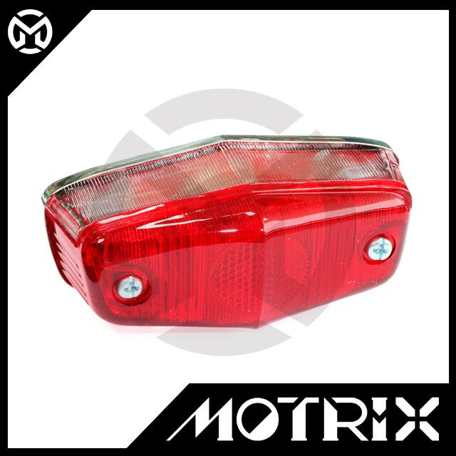 Motorcycle tail light unit / small Lucas style 12V. Lens color: Red ...