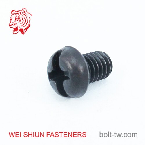 Machine screw slotted phillips pan head black finish M3x8 Taiwan ...