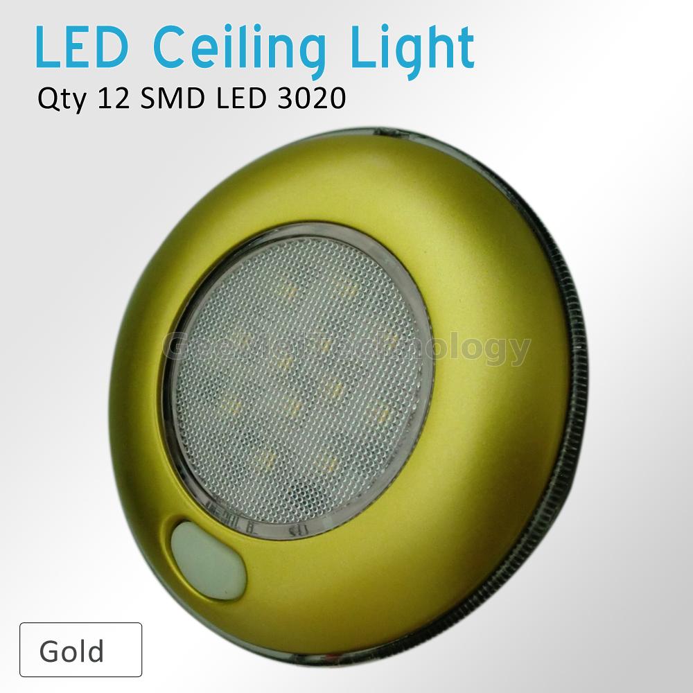 RV 3" LED Round Light with switch (Gold) | Taiwantrade.com