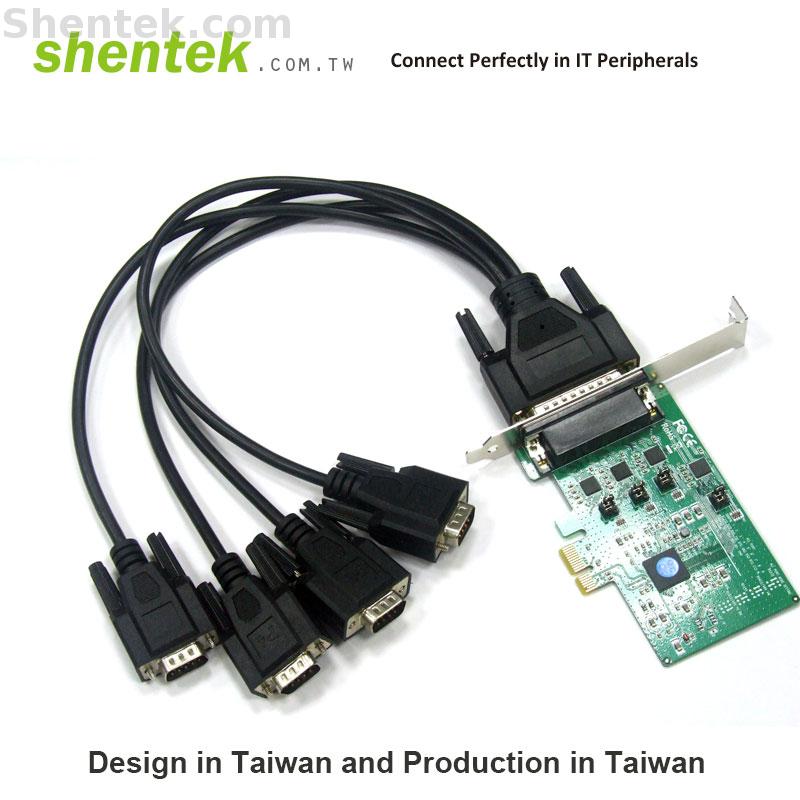 Shentek 4 Port RS485 RS232 RS422 Serial PCIe Card Low Profile bracket ...