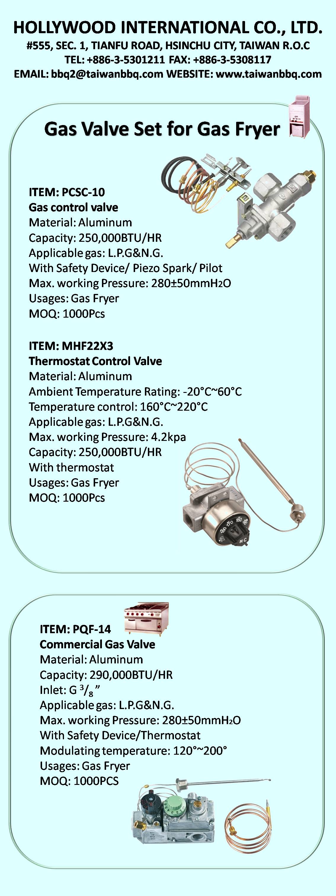 Gas Fryer Thermostat Control Valve 250,000BTU/HR | HOLLYWOOD ...