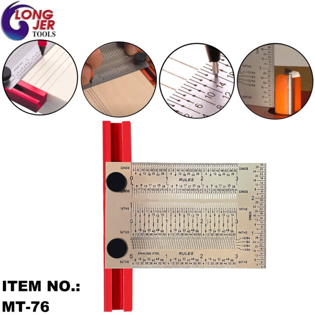 Precision Marking T-Ruler and Stainless Steel Bend Ruler Woodworking Ruler