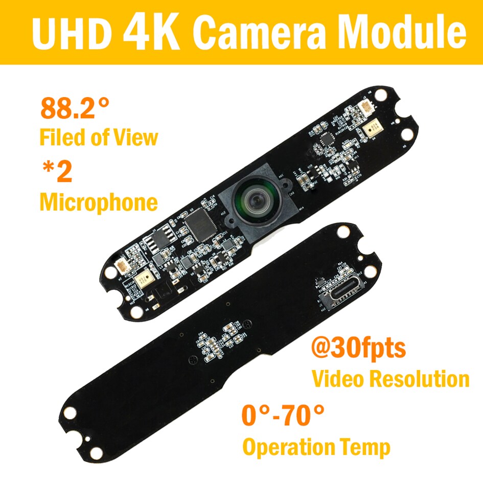 4K SONY IMX415 USB CMOS Camera Module with 2*Mic | Taiwantrade.com