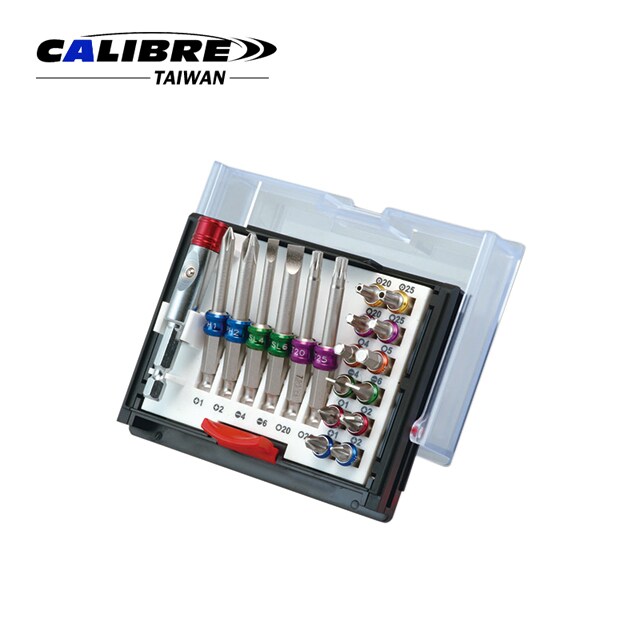 CALIBRE 1/4" Dr. 19PC Color Coded Screwdriver Bit Set with Extension ...