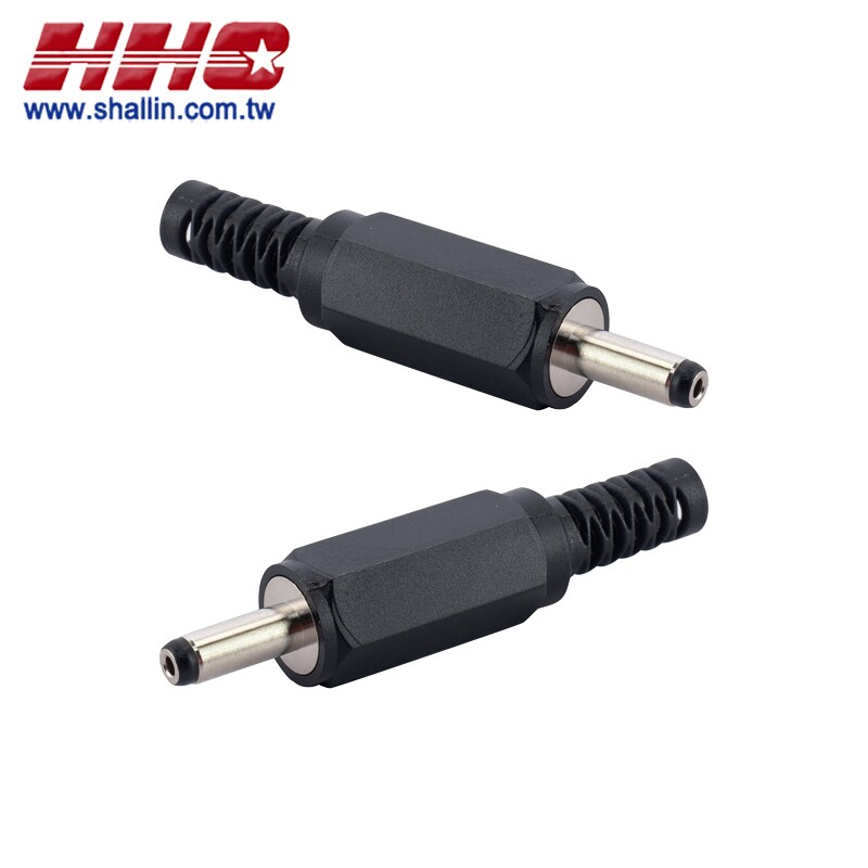 DC power plug, 1.35 x 3.45 L=9mm, W/cable protector, RoHS Directive ...