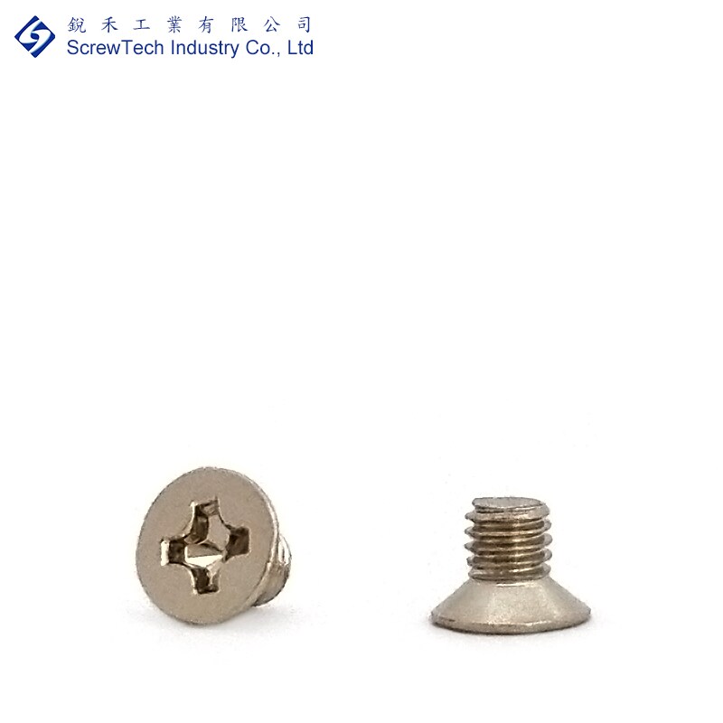 【ScrewTech】Flat Head, Phillips, M3x4, Machine Screw, Nickel Plated ...