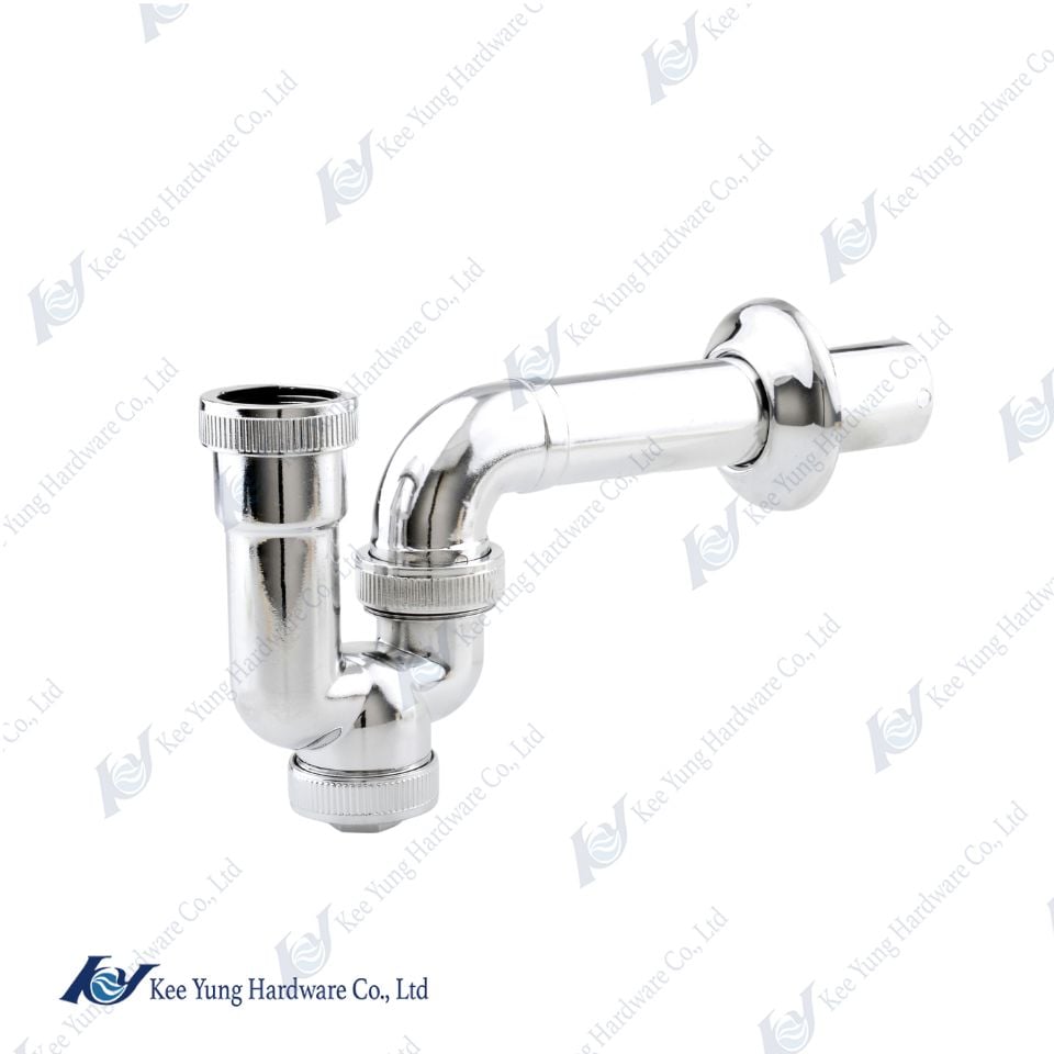 1-1/4" Sink Waste Pipe Plumbing Trap & Chrome Coated P-Trap | Taiwantrade