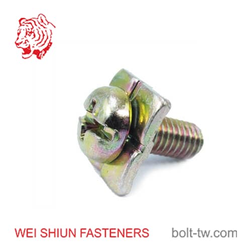 Machine screw slotted phillips drive square washer attached screw for ...
