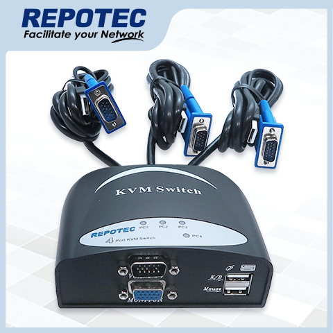 4-P KVM Switch with integrated Cables | Taiwantrade.com