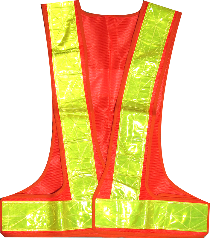 Safety Vest in Fluorescent Red Japanese Style Reflective Vest Security ...