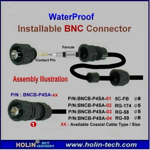 Waterproof Coaxial BNC Connector used for CCTV Coaxial Cable | Taiwantrade