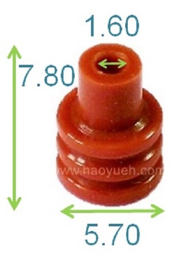 963293-1 (HY1253), Wire Seals For Wire Harness, Brick Red, TE/TYCO ...