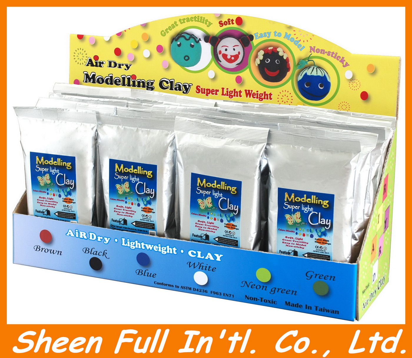 Super Lightweight Clay set -50g*24pcs, Air dry,easy to Model any shape ...