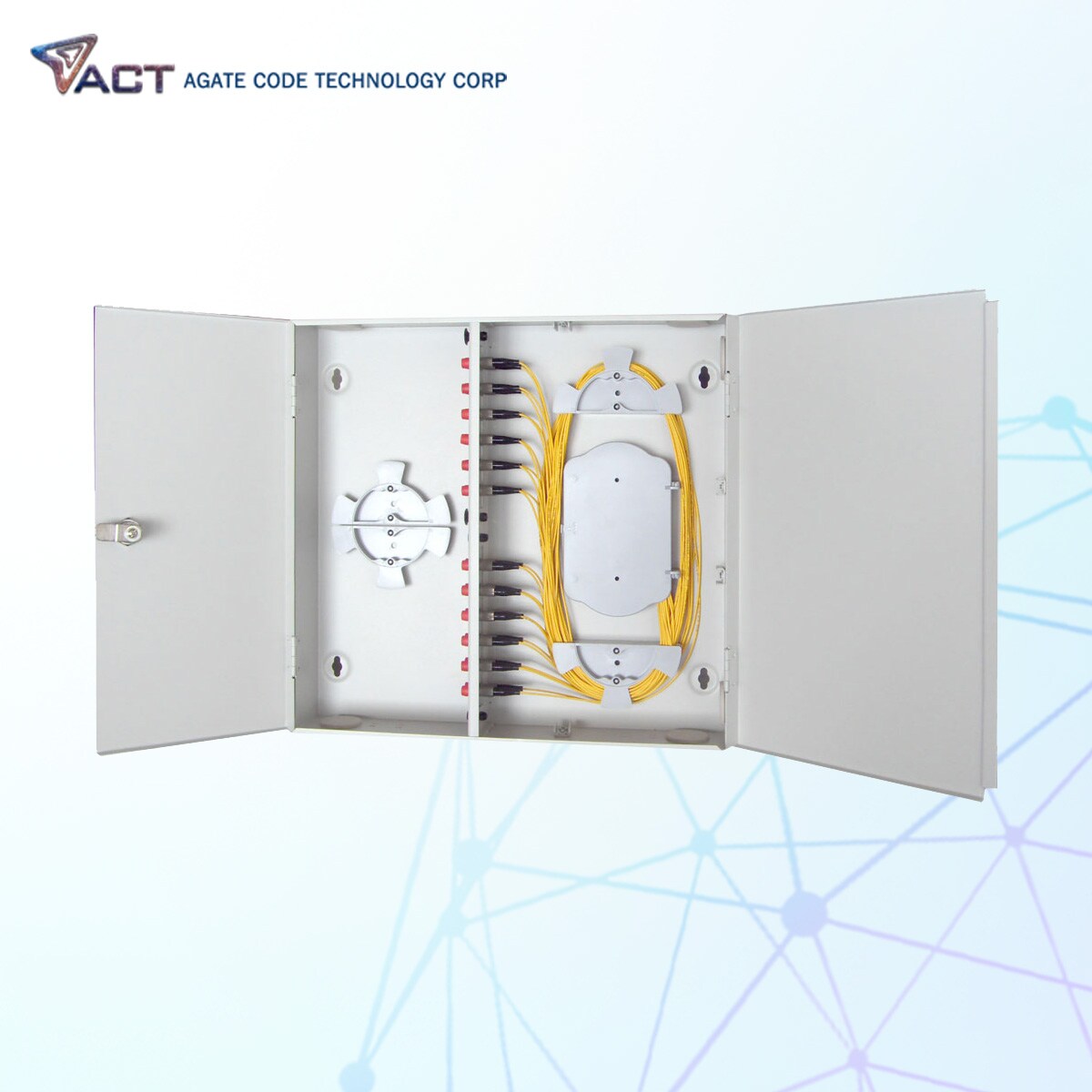 2 Door Lockable Fiber Optic Wall Mount Enclosure with Accessories ...