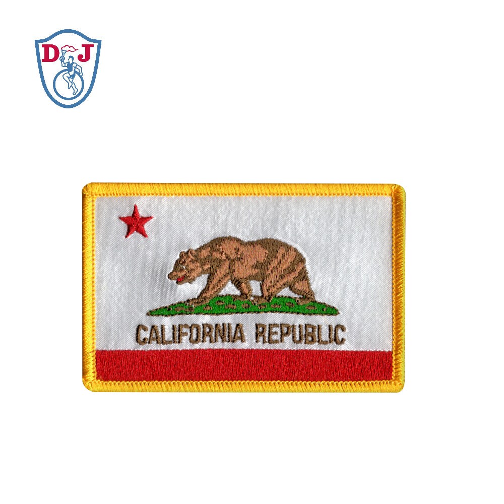 Recycled Satin Patch Embroidered Patch California Republic Flag Patch ...