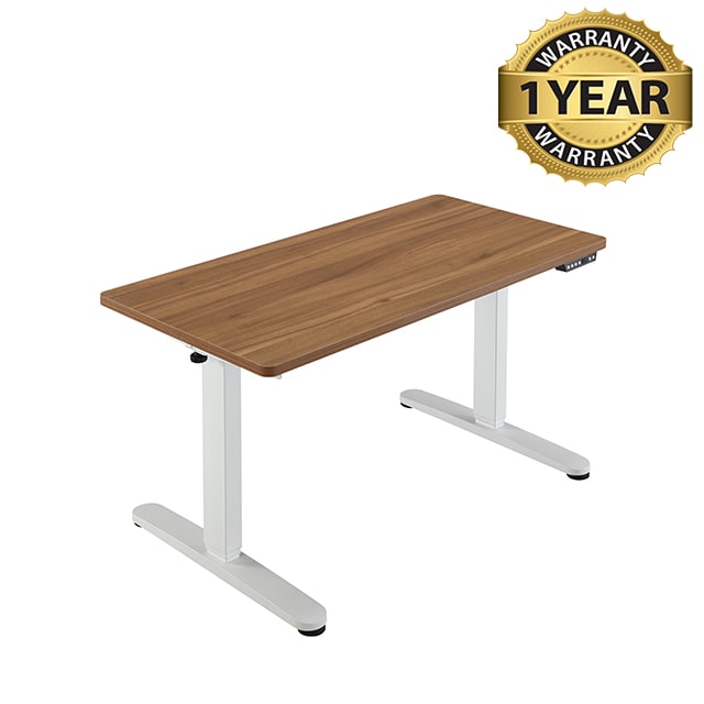 MIT sit and stand table rectangle three-stage white frame electric dual ...