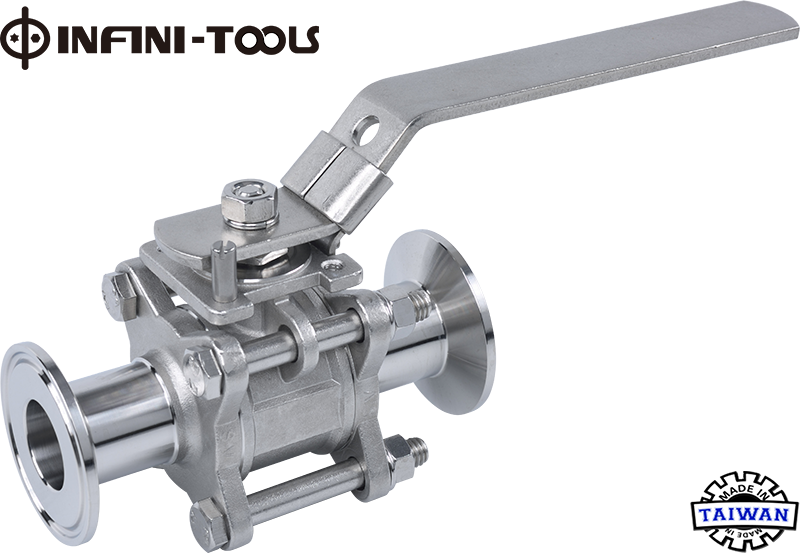 3-Piece 2 Way Tri-Clamp End Sanitary Ball Valve | Taiwantrade.com