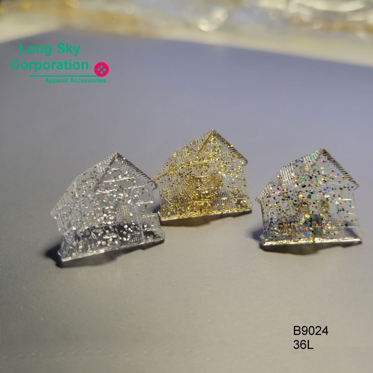 House shape decorative craft button (B9024/36L) | Taiwantrade.com