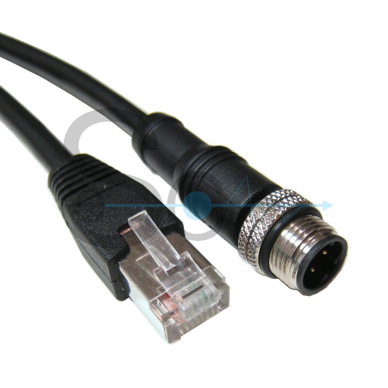 Waterproof M12 cable 4 Pin male D Code to RJ45 8P8C Plug customized ...