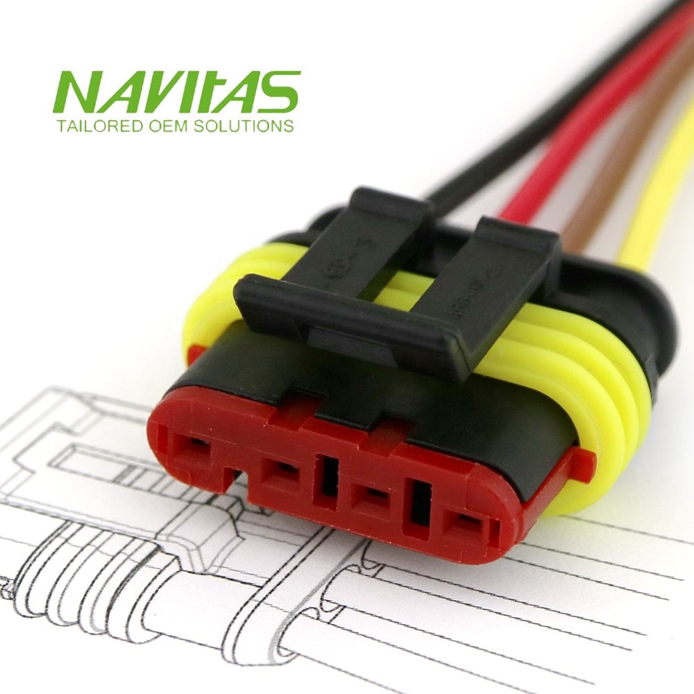 TE AMP Superseal Connector 1.5 Series 4 pin 6 mm Pitch Custom ...