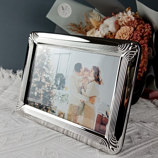 4x6 Nickel-Plated Rounded Corners Metal Photo Frame, Metal Picture ...