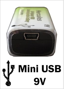 Micro/Mini USB Rechargeable 9V Lithium battery | Taiwantrade