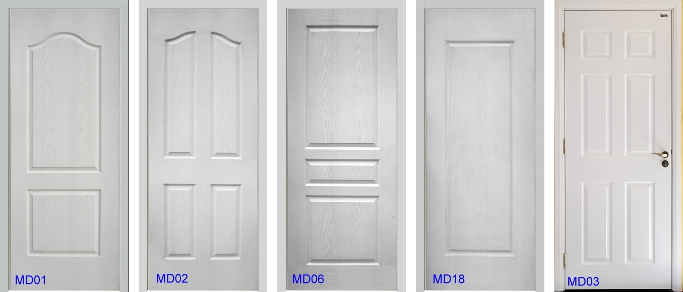 HDF Wooden Door with honey comb core & premiered white coating ...