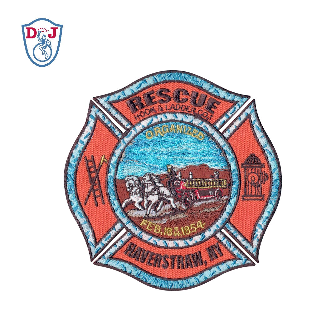 Customized Embroidered Fire Rescue Iron-on Logo Patches | Taiwantrade