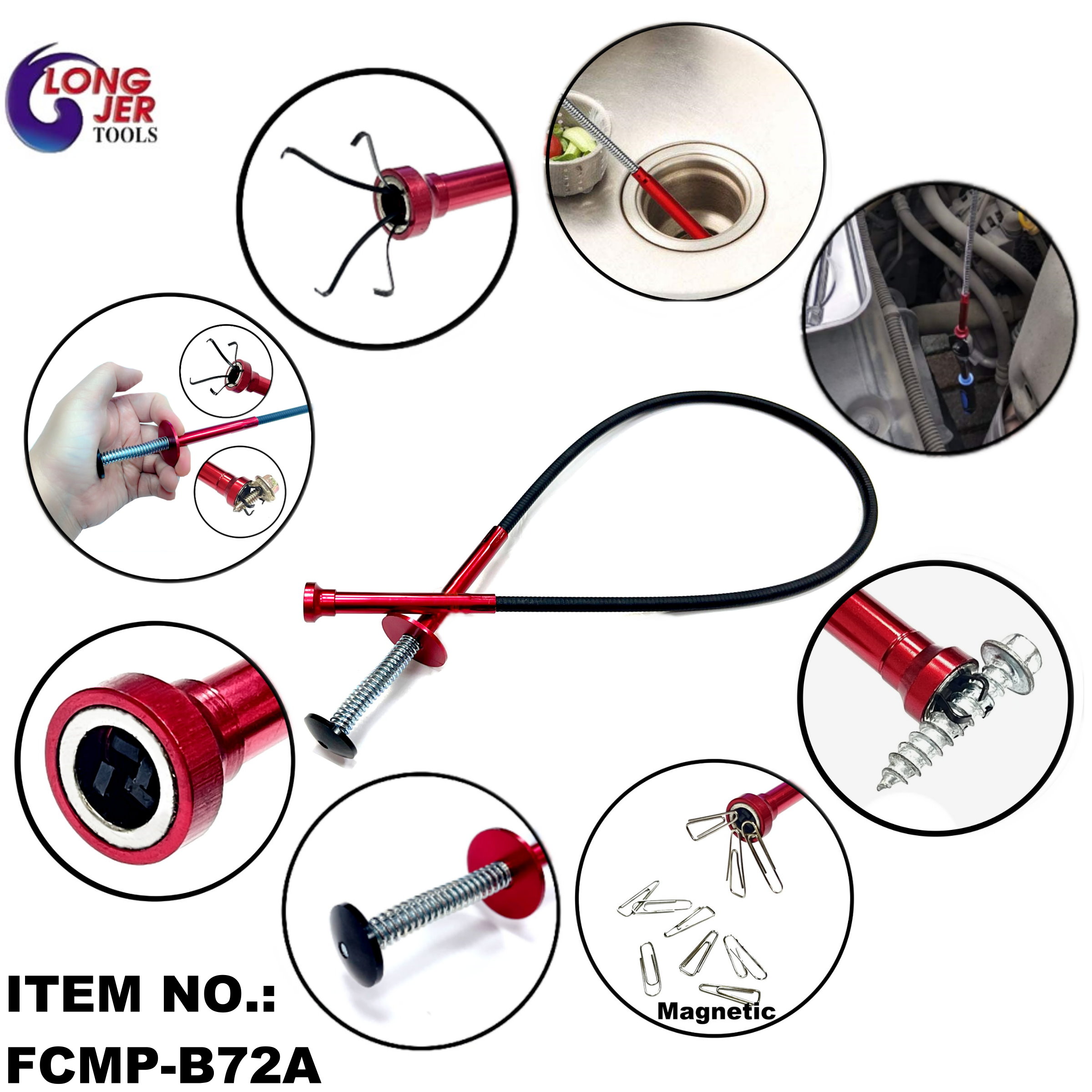 Flexible LED Magnetic Pickup Tool with 4-Claw | Taiwantrade