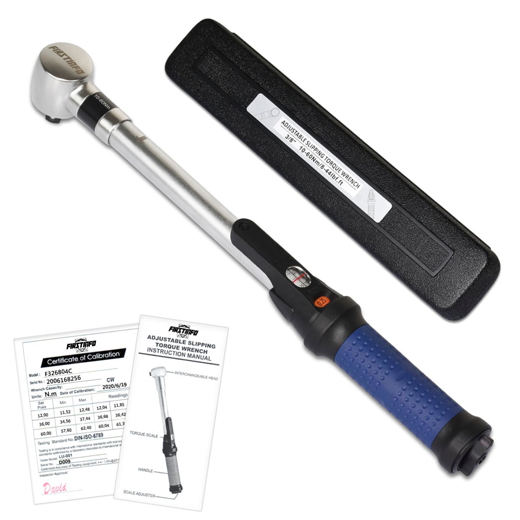 【FIRSTINFO】3/8" Drive Adjustable Slipping Torque Wrench 10~60Nm/8~44 ft ...