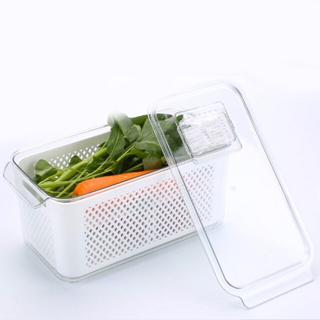 Fridge storage box 5.5L with inner basket and partition | Taiwantrade.com