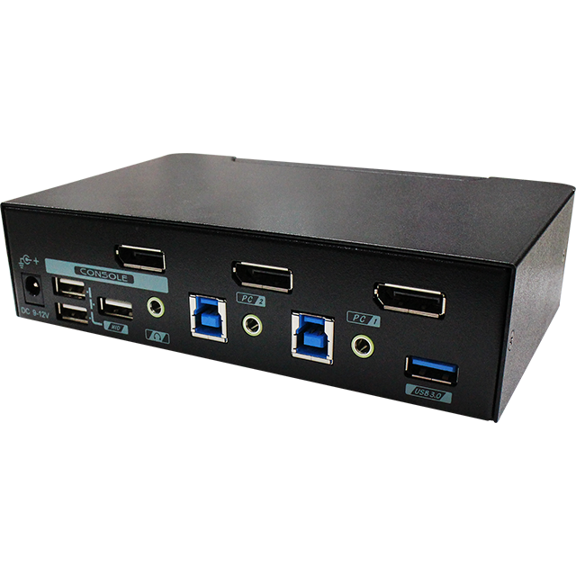 2 Ports DisplayPort KVM Switch With USB 3.2 Gen 1, Audio, Hotkey ...