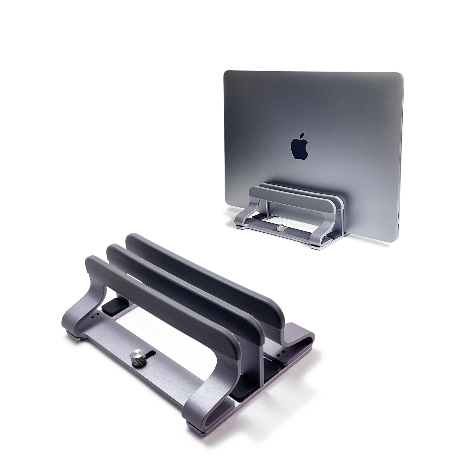 Vertical Aluminum Laptop Desktop Stand Holder, Dual Slots, Equipped ...