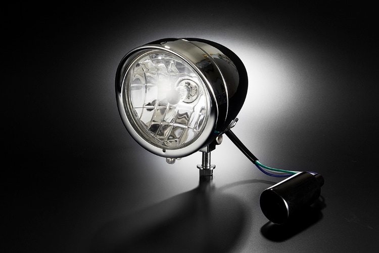 MOTORCYCLE SCOOTER HEAD LIGHT 4.5 INCH BATES LIGHT PLATING LONG TYPE ...