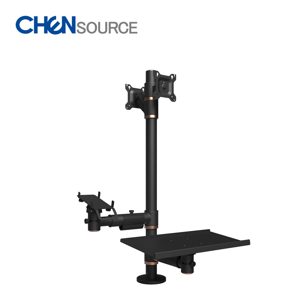 Commercial dual screen POS mounting pole stand with POS termial holder ...