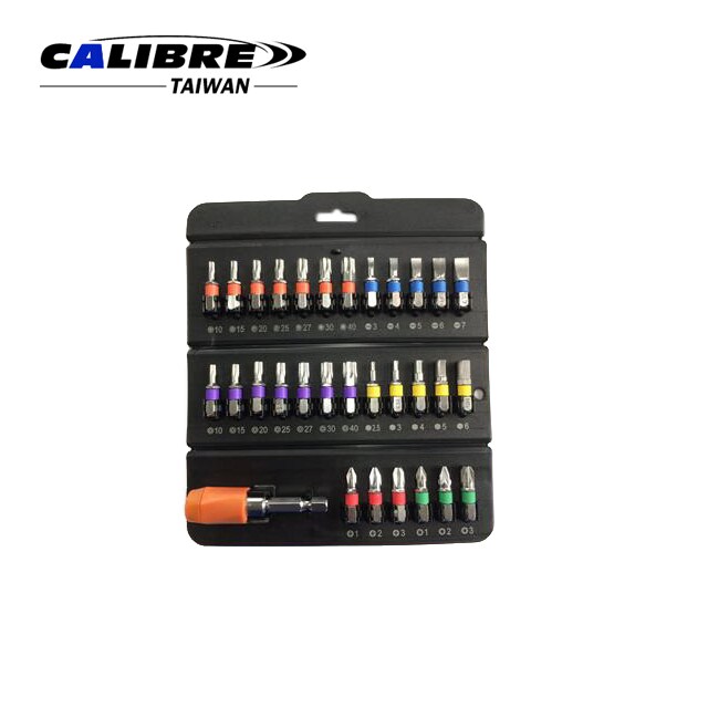 CALIBRE 31PC 1/4" Dr. Color Coded Screwdriver Bit & Holder Set with ...