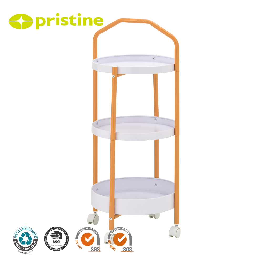 3-Tier Round Metal Utility Cart | Taiwantrade