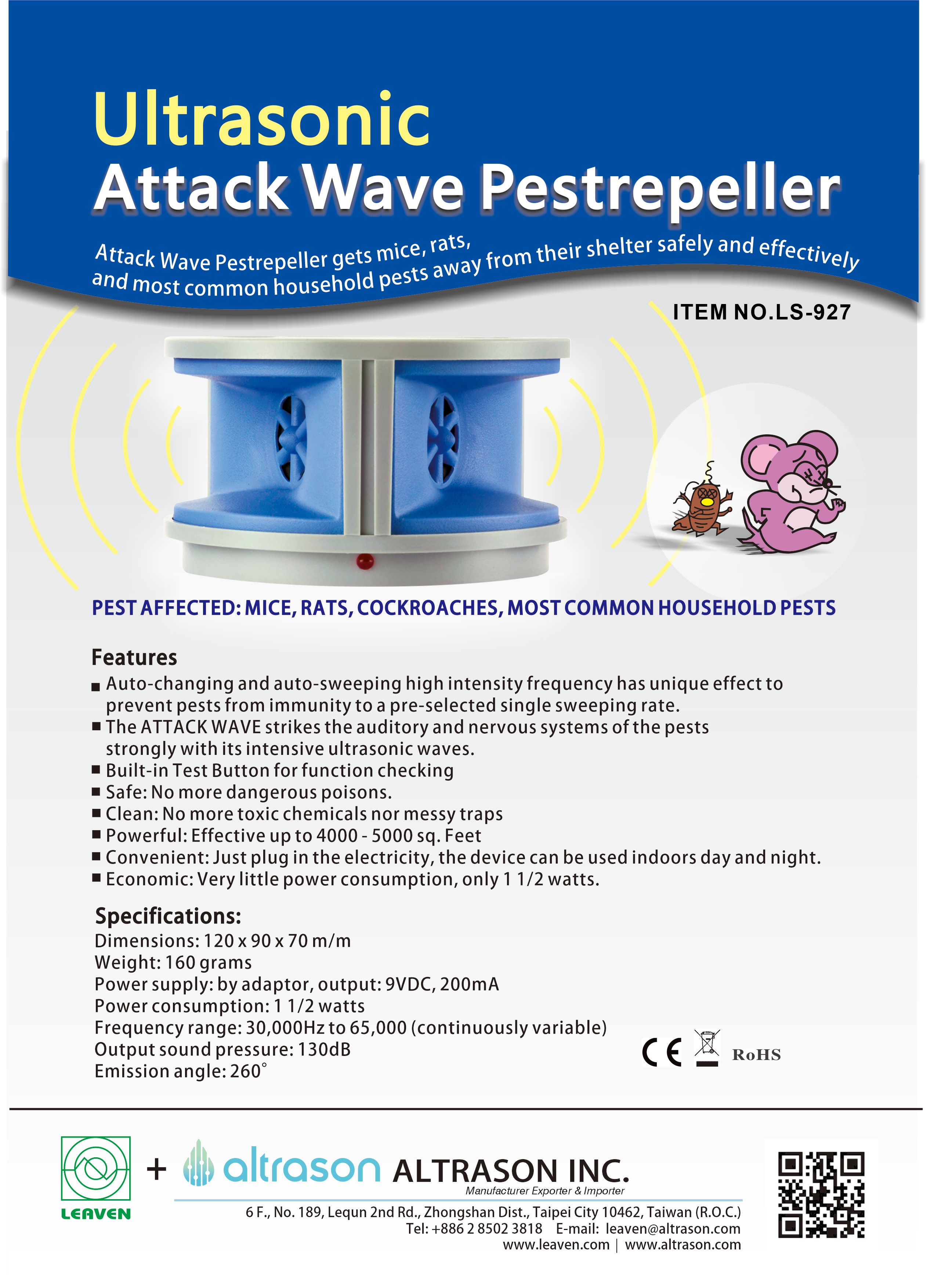UltraSonic Guardian Advanced Pest Control System | Taiwantrade