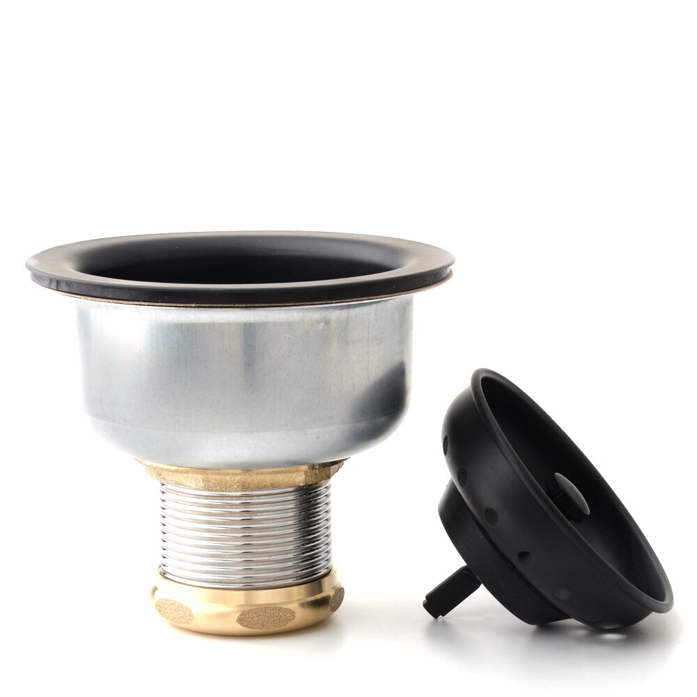 Standard 3-1/2 Deep Cup Black Kitchen Sink Drain Stopper (Sink Basket ...