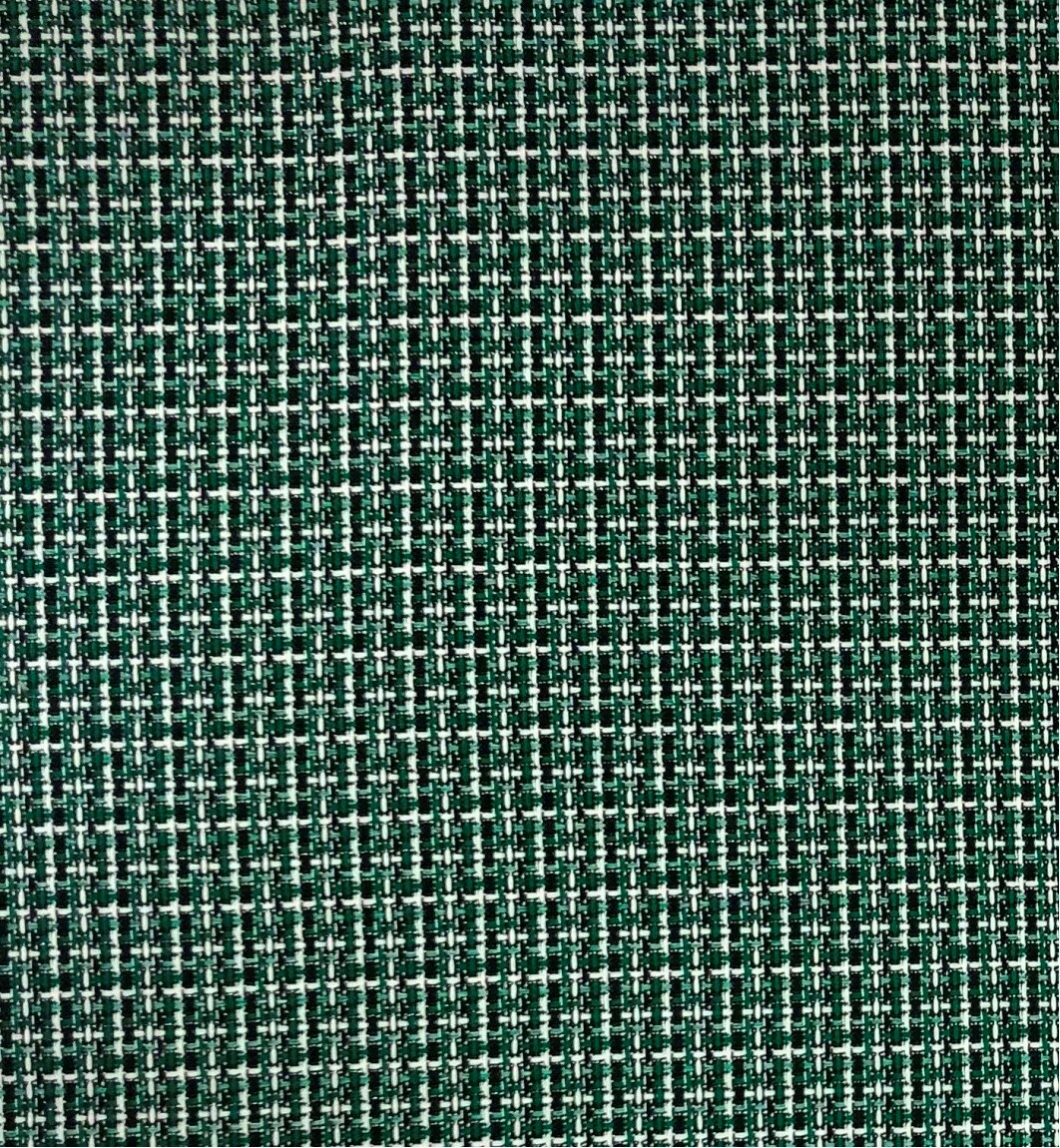 Fancy Woven Fabric with Green Black White Check | Taiwantrade.com