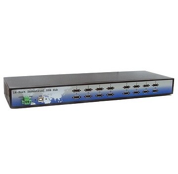 HUB-1600i-RM - Industrial-grade 16-port USB 2.0 Hub with rack-mountable ...