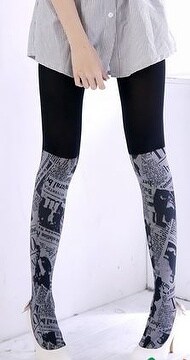 Ladies Fashion 2-tone Combo Tights | Taiwantrade
