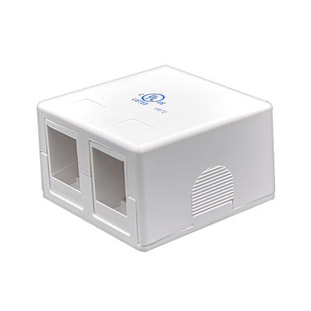 2 Port Network Surface Mount Box White Color | Taiwantrade