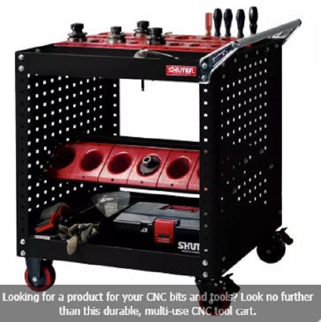 CNC TOOL STORAGE TROLLEY WITH 3 TOP-MOUNTED TOOL HOLDERS AND 2 UNDER ...