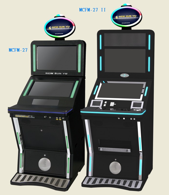slant top cabinet-22inch double screen slot machine with TITO function ...