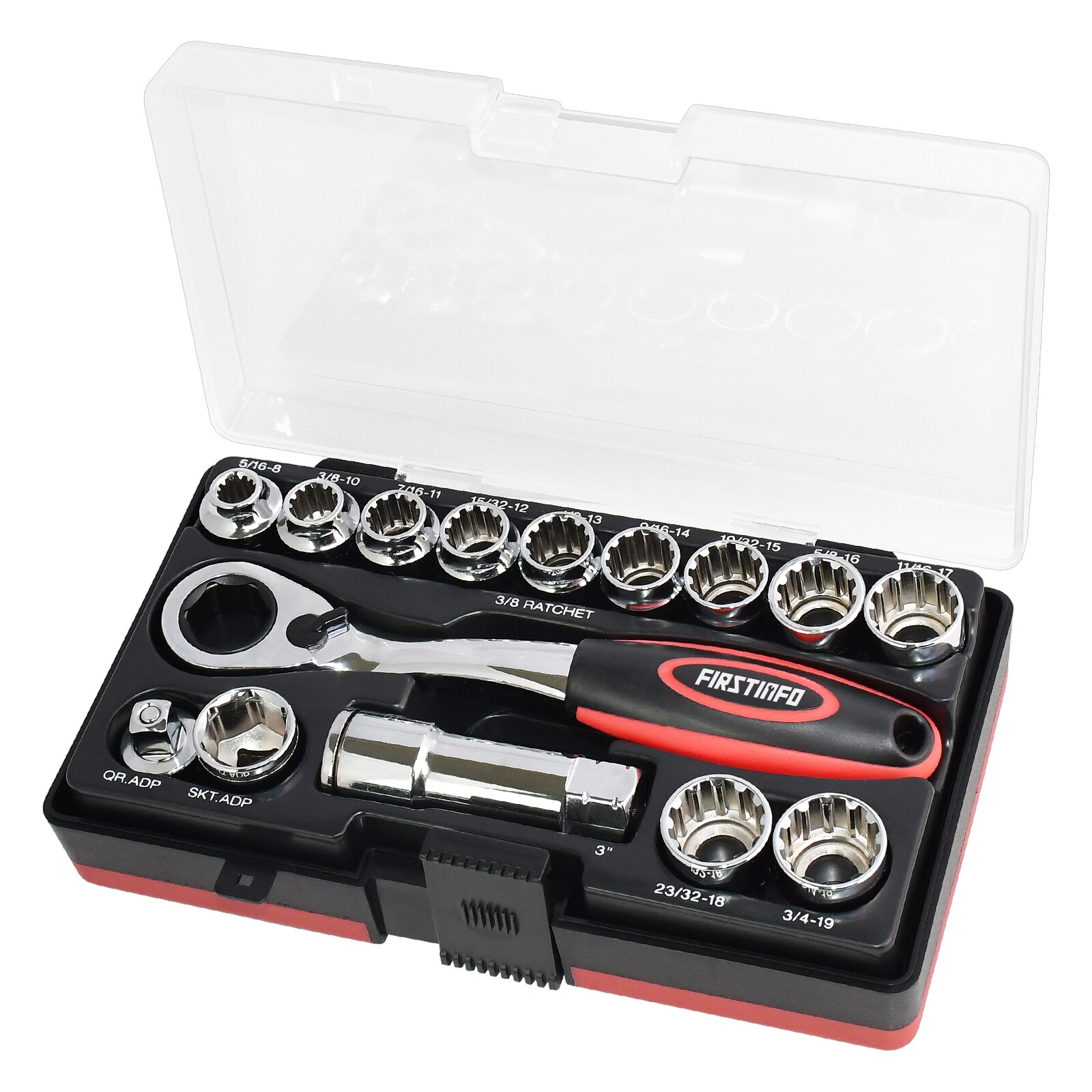 【FIRSTINFO】Insert-Snap Go-Through Socket Wrench 15 pcs Set, 3/8 ...