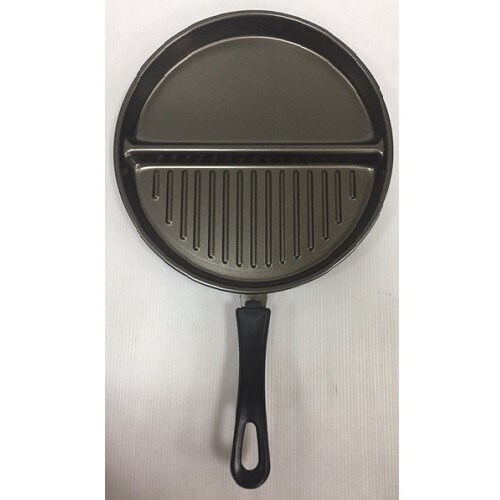 2 Sections Dual Fry Pan multiple cooking Carbon Steel Non Stick ...